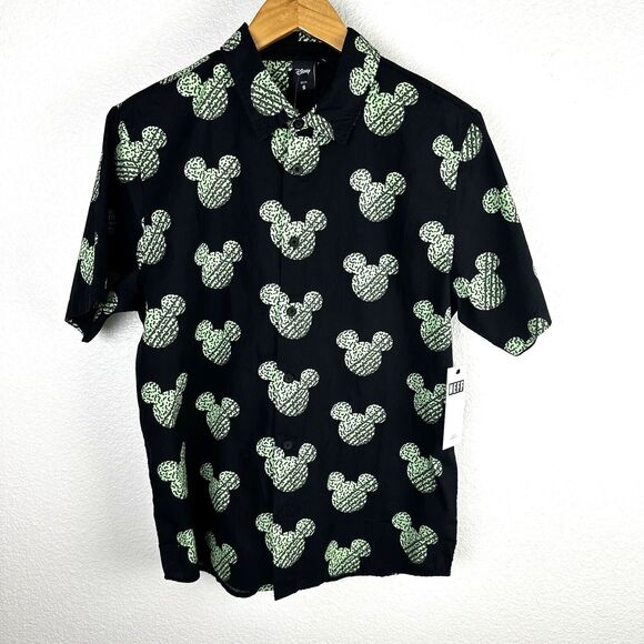 Disney | Shirts | Neff Disney Mens Mickey Mouse Button Up Shirt Black ...